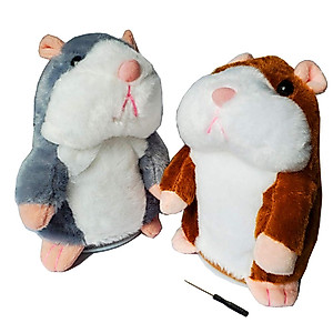 2 Pack Talking Hamster Toy Animal Talking Toys Repeats What You Say Mimicry Pet Talking Record for Boys and Girls