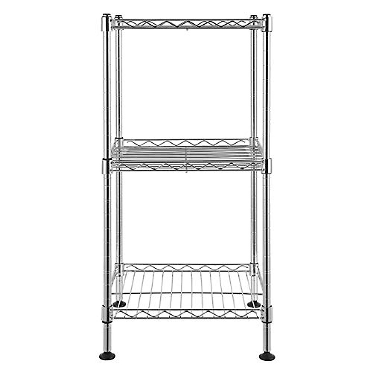 BELANITAS 3 Tier Storage Shelf Wire Shelving Unit Steel Shelving Adjustable Metal Storage Rack Metal Shelving Unit Shelves for Pantry, Garage, Basement, Living Room, Kitchen,Chrome