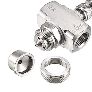 uxcell Air Atomizing Nozzle, 1/4BSPT Misting Low Pressure Siphon Fan-Shape Spray Tip