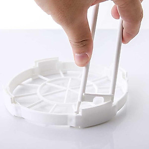 LUOY Dinnerware Bowl Plate Holder Plastic Drain Rack Dish Storage Display Stand Drying Shelf Tableware Drainer Rack Kitchen Organizer White
