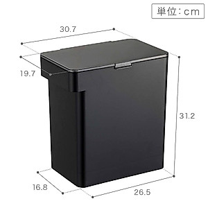 Yamazaki Industries 5424 Airtight Rice Bin, 22.0 lbs (10 kg), Measuring Cup Included, Black, Approx. W 12.0 x D 7.8 x H 12.2 inches (30.7 x 19.7 x 31.2 cm), Tower, Moisture and Oxidation Prevention