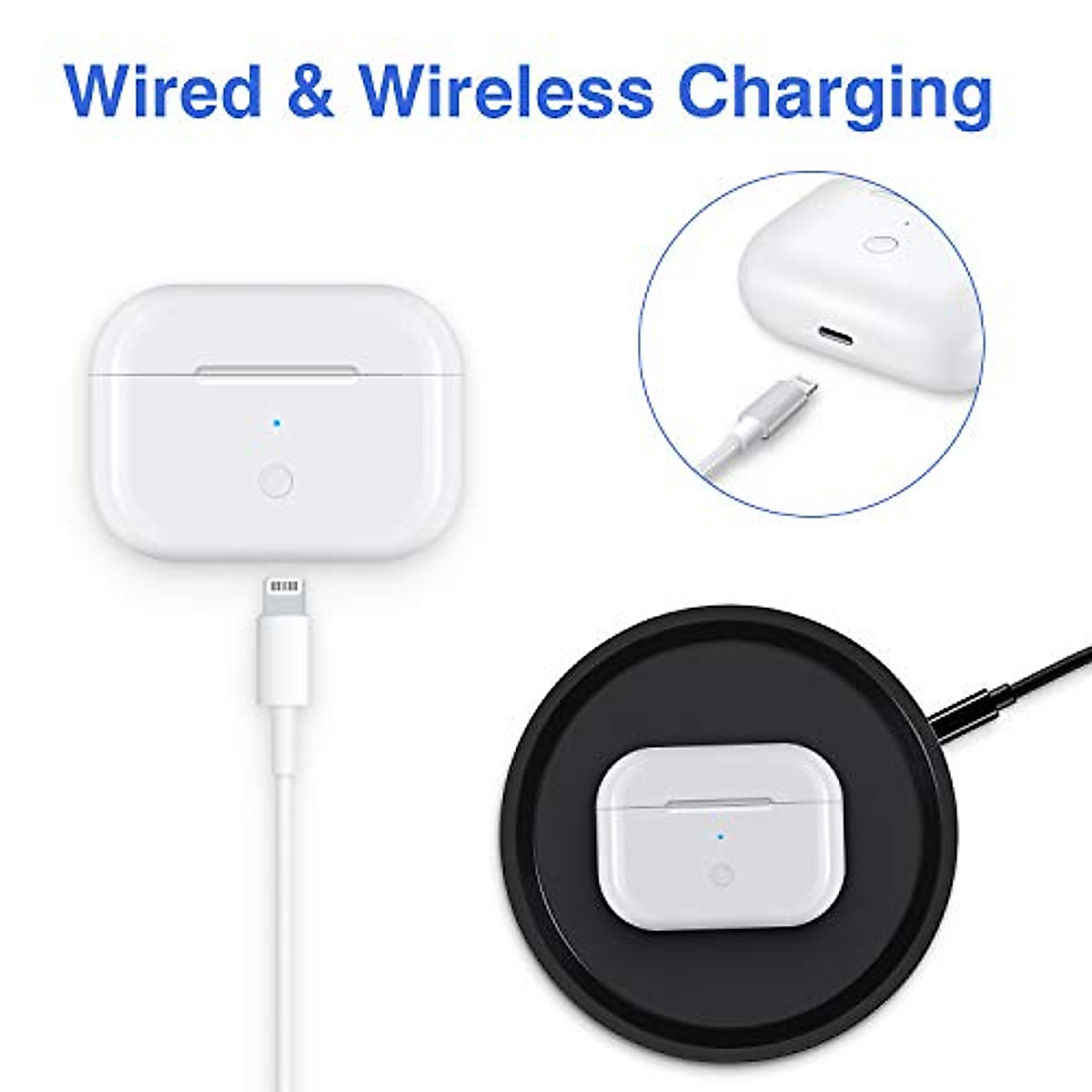 Upgraded Charging Case Compatible with Charging Case Air Pod Pro, Replacement Compatible with Wireless Charger Case Pro with Bluetooth Pairing Sync Button