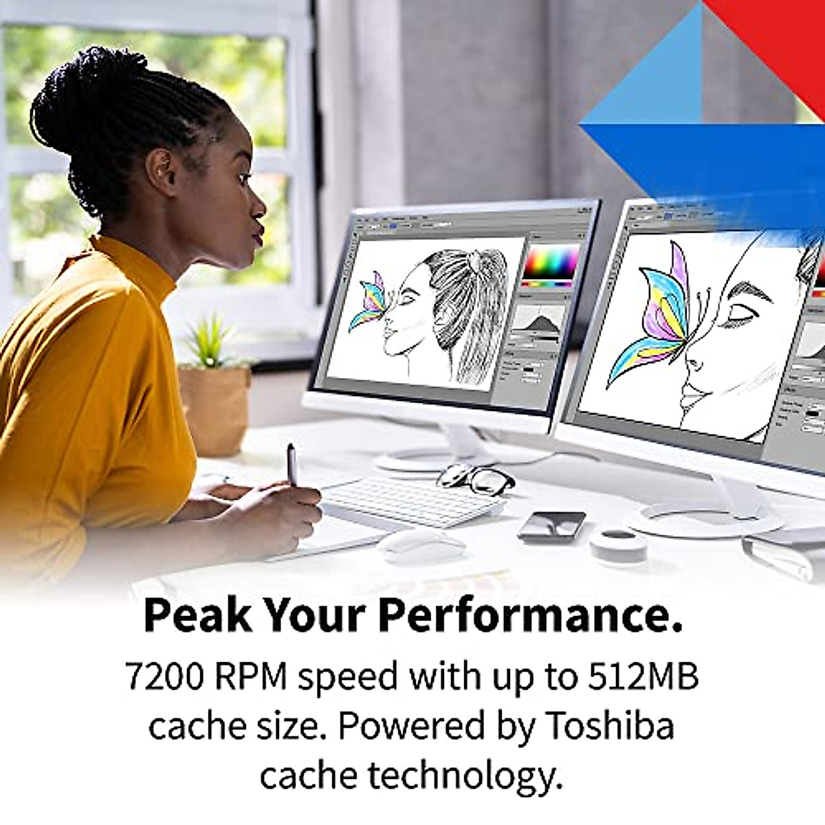 Toshiba X300 PRO 16TB High Workload Performance for Creative Professionals 3.5-Inch Internal Hard Drive – Up to 300 TB/Year Workload Rate CMR SATA 6 GB/s 7200 RPM 512 MB Cache - HDWR51GXZSTB