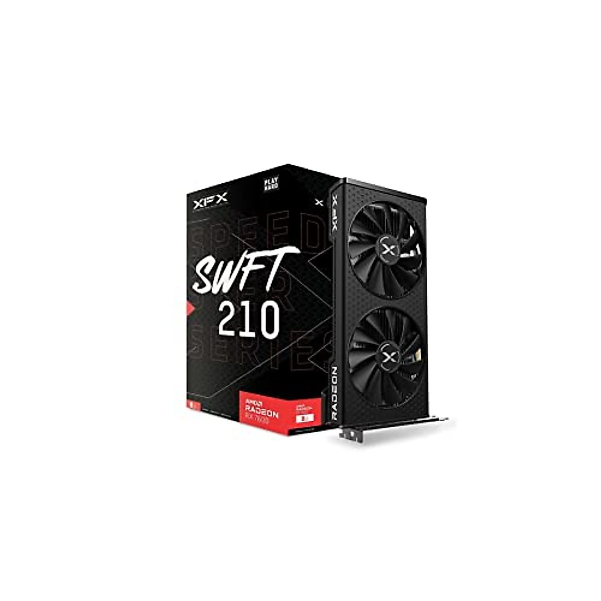 XFX Speedster SWFT210 Radeon RX 7600 Graphics Card with 8GB GDDR6 HDMI 3xDP, AMD RDNA 3 RX-76PSWFTFY