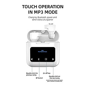 2 in 1 MP3 Player Combo Bluetooth Wireless Earbuds,TWS Bluetooth Earphones with TF Card Slot,30H Playtime with Charging Case Built-in Touch Control LED Screen for Sports Workout Hiking(Pink)