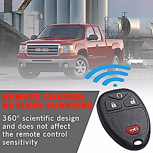 Car Key Fob Keyless Entry Remote Compatible with Chevy Silverado Avalanche Captiva Equinox Express Suburban Tahoe Traverse, GMC Sierra Acadia Savana Yukon, Remote Start Replacement OUC60221, OUC60270