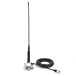 TWAYRDIO Angle Adjustable 180° Radio Antenna Magnetic Mount 4 Inch Base with Stainless Steel Car Clip Antenna Mount Trunk Lid Hatchback Mount Bracket and SO239 to PL-259 16.4ft RG-58 Coaxial Cable