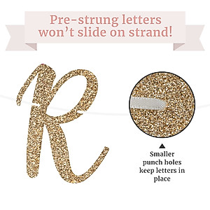 Pre-Strung Happy Retirement Banner - NO DIY - Gold Glitter Happy Retirement Banner in Script - Pre-Strung on 6 ft Strand - Happy Retirement Party Decorations for Men & Women. Did we mention no DIY?