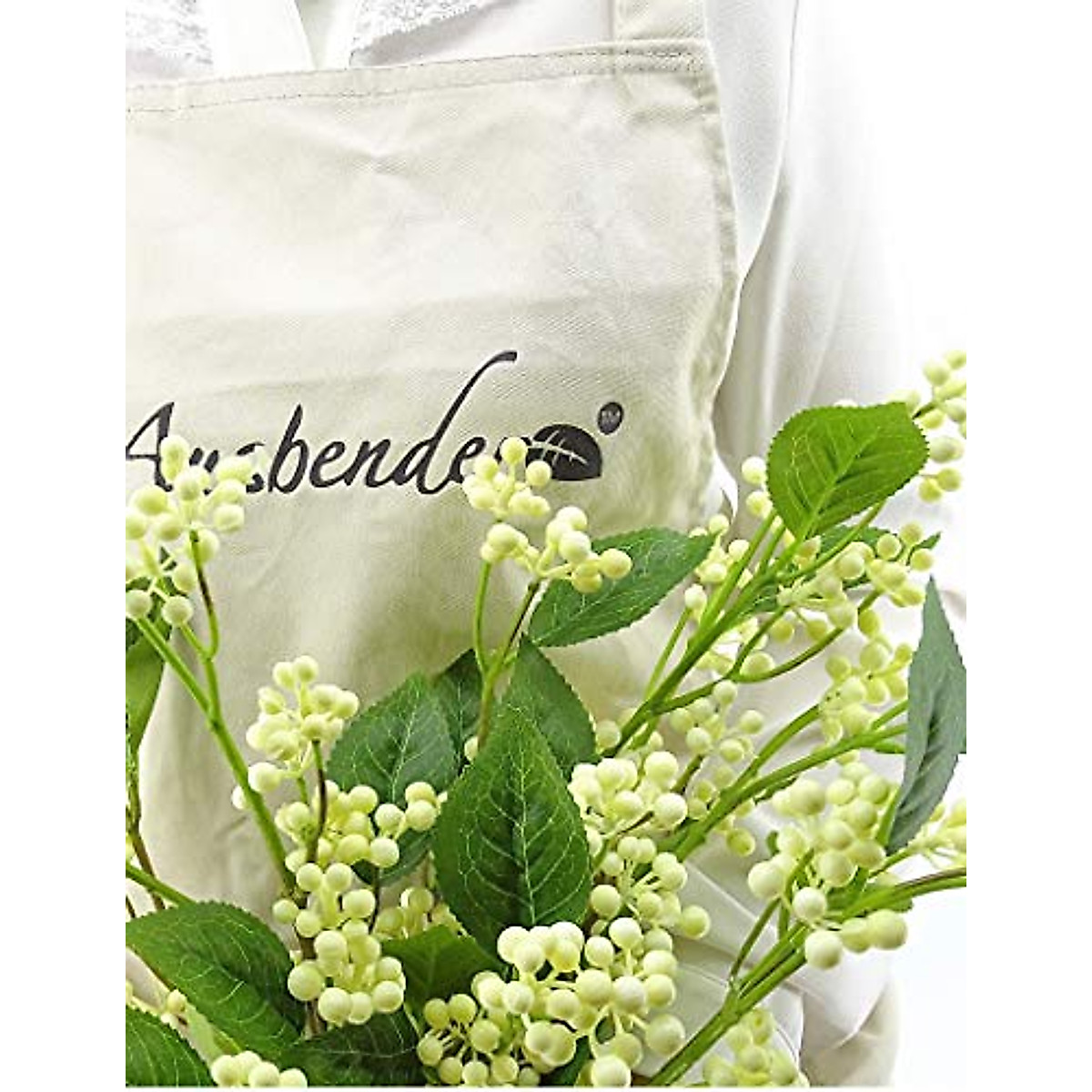 AUSBENDER DewberrySpray 5pcs Berry Spray Americana／Picks Faux Berry 30.7" Blossom Tall Plant Outdoor Floral Arrangement Decoration Berries Crafts Home Decor Holiday Wedding Parties Primitive(White)