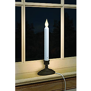 Xodus Innovations FPC1370A 11 Inch Electric Plug-in Flameless Window Candle with Tilt to Change Flame Color and Dusk to Dawn Light Sensor Timer, Antique Bronze/Black
