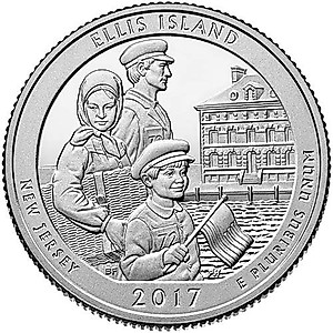 2017 P,D,S BU Ellis Island, New Jersey National Park NP 3 Coin Set Quarters Brilliant Uncirculated US Mint