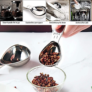 coffee scoop 3-piece set Stainless steel tablespoon measure spoon, Coffee scoop 1 tablespoon(15 ml, silver) Suitable for ground coffee, Milk, Powder brewing