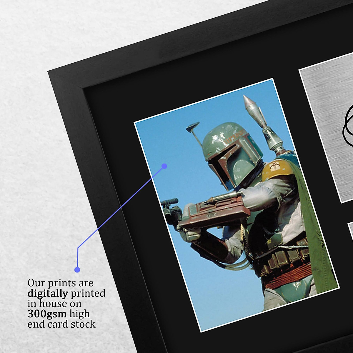 HWC Trading Jeremy Bulloch USL Framed Signed Printed Autograph Star Wars Boba Fett Print Photo Picture Display - US Letter Size