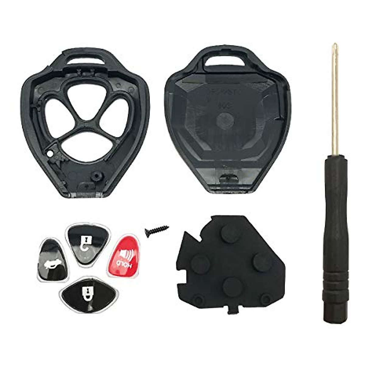 4 Button Replacement Key Fob Cover fits for Toyota Scion TC RAV4 2008-2013 Avalon 2007-2011 Camry 2008-2013 Corolla 2009-2014 Venza Key Fob Case Shell