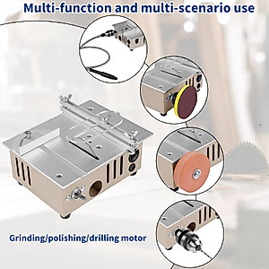 Jadeshay Mini Table Saw, Versatile Electric Woodworking Metal Cutting Lathe, DIY & Craft Saw Machine, Adjustable Speed with Durable Accessories, Vacuum Compatible (Top Configuration)