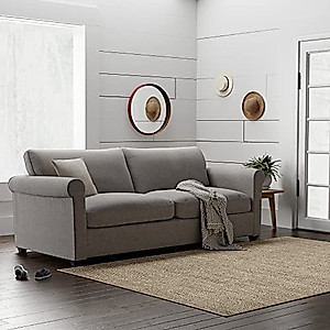 Amazon Brand – Stone & Beam Balkan Contemporary Rolled-Arm Sofa Couch, 91"W, Light Grey