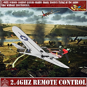 LEAMBE RC Plane 4 Channel Remote Control Airplane - Ready to Fly P-40 Warhawk RC Airplane for Beginners Adult with Xpilot Stabilization System & One Key Aerobatic