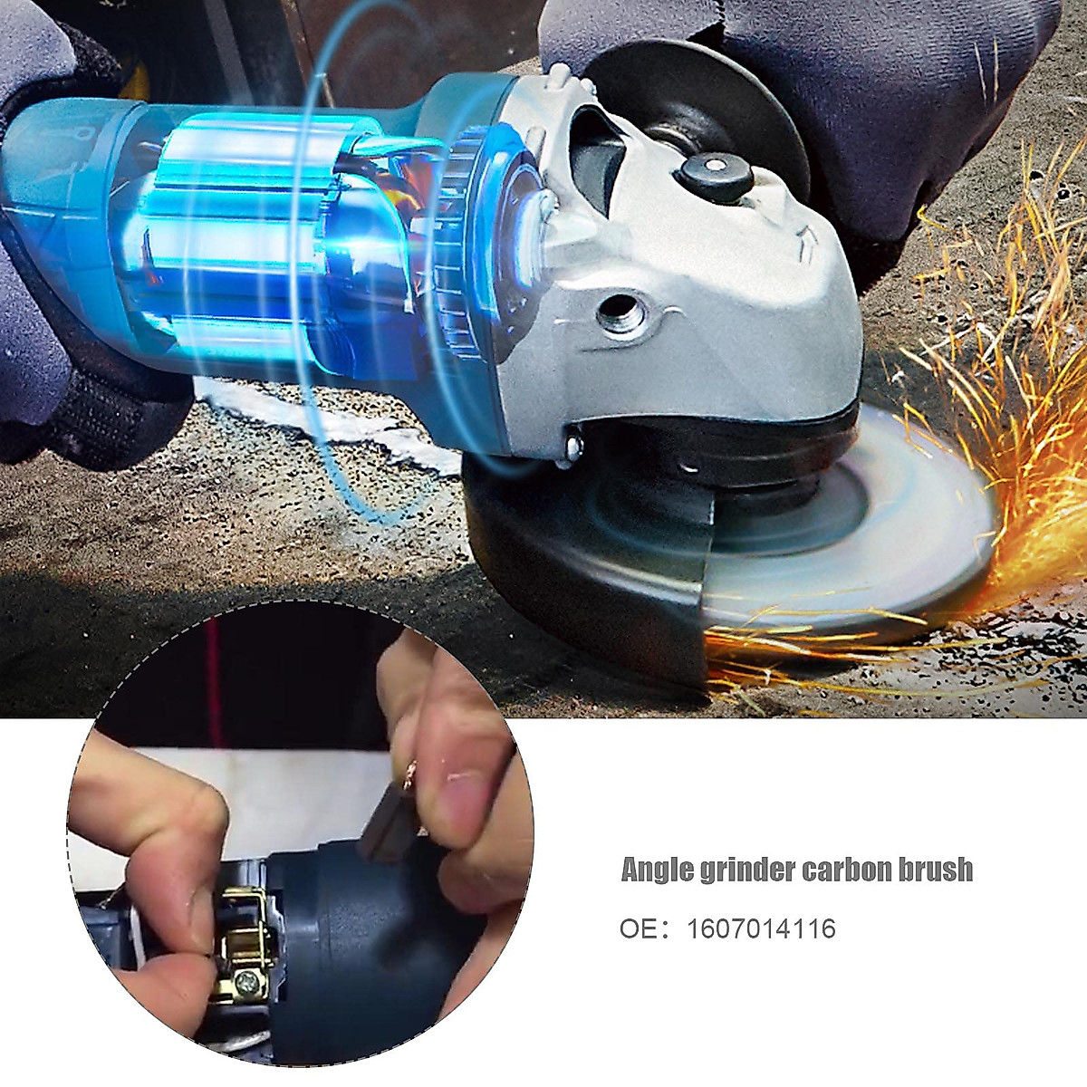 Micro Traders 4 Pairs of Angle Grinder Carbon Brushes 5x8x17mm 1607014116 Compatible with Bosch PWS7-115 GWS9-125 S4B GWS500 GWS650 PWS500 PWS550 Power Tool Replacement Accessories