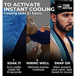 Tough Outdoors Cooling Towels (38.5"x12") - Cooling Towels for Neck & Face, Cooling Neck Wraps - Ice Towel & Sweat Rag for Camping, Gym, Yoga & Sports