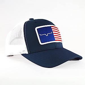 Kimes Ranch Adjustable Snapback Hat American Trucker - Navy/White