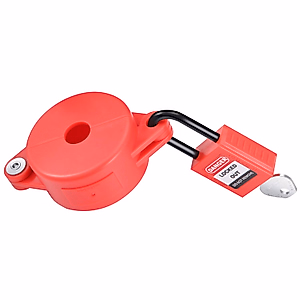 Honoson Valve Lockout and Safety Padlock Combination Oil Gas Valve Lock Natural Gas Valve for Chemical Industry, 1-2.5 inch, Red (1 Pack)