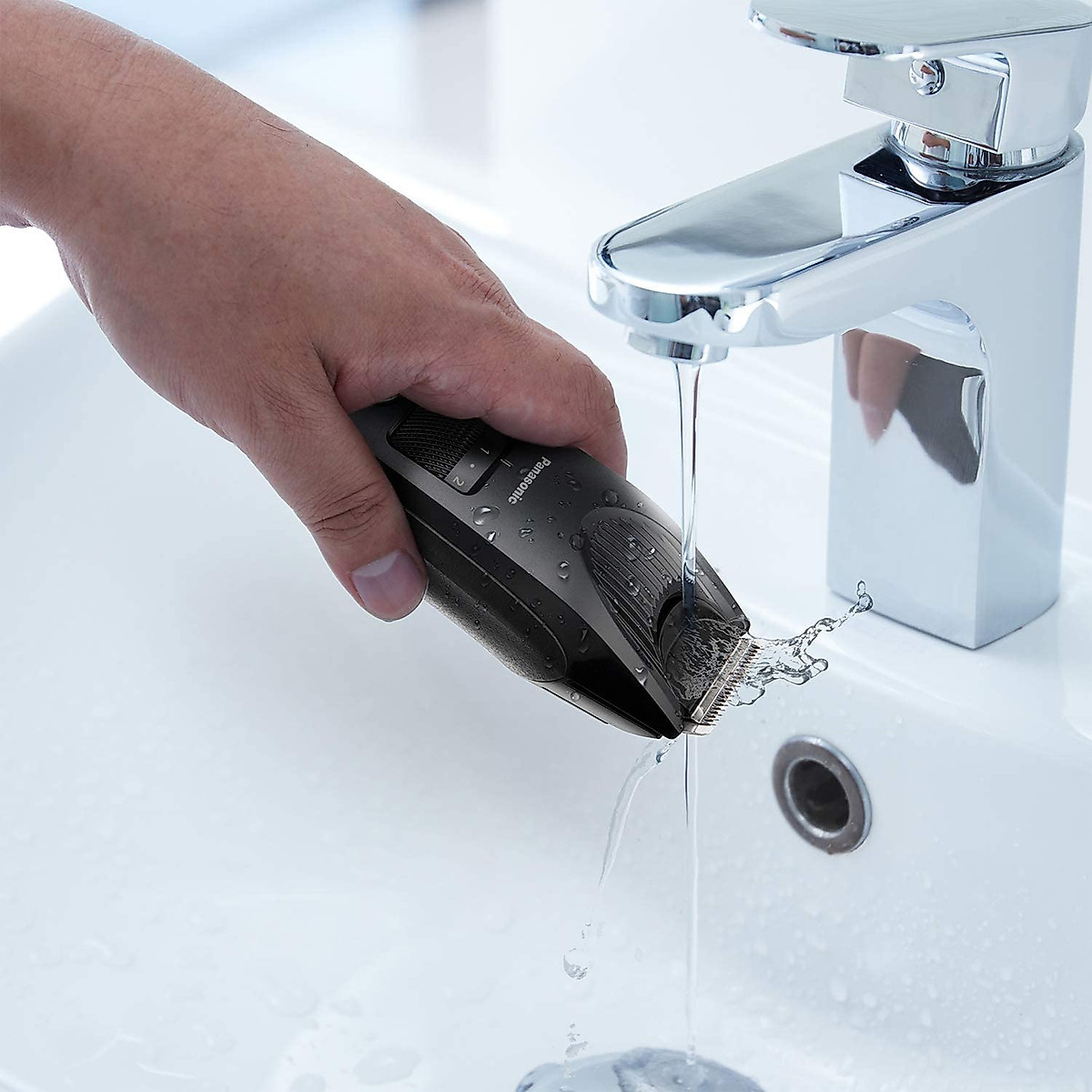 Panasonic Men's Precision Power Beard, Black - Mustache and Hair Trimmer, Cordless Precision Power, Hair Clipper with Comb Attachment and 19 Adjustable Settings, Washable