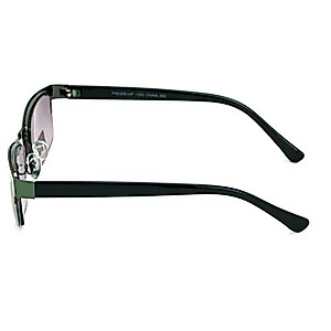 Metal Rectangular Progressive No Line Reading Glasses Tri-Focal Reader Outdoor Sunglasses (Gunmetal, 1.50)