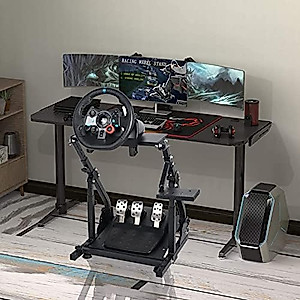 Hottoby G923 Racing Steering Wheel Stand Reinforcement Bar Fit for Logitech Thrustmaster G27,G29,G920 T300RS,T80,T150 Driving Simulator Frame,No Steering Wheel,Pedals,Handbrake