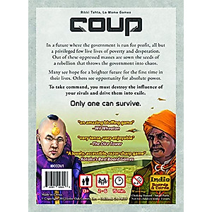 Coup - The Fast, Fun Bluffing Party Game for 2-6 Players. Perfect for Family Game Night with your Teens or Friends. Can you get away with your bluff? Over 1 Million copies sold!