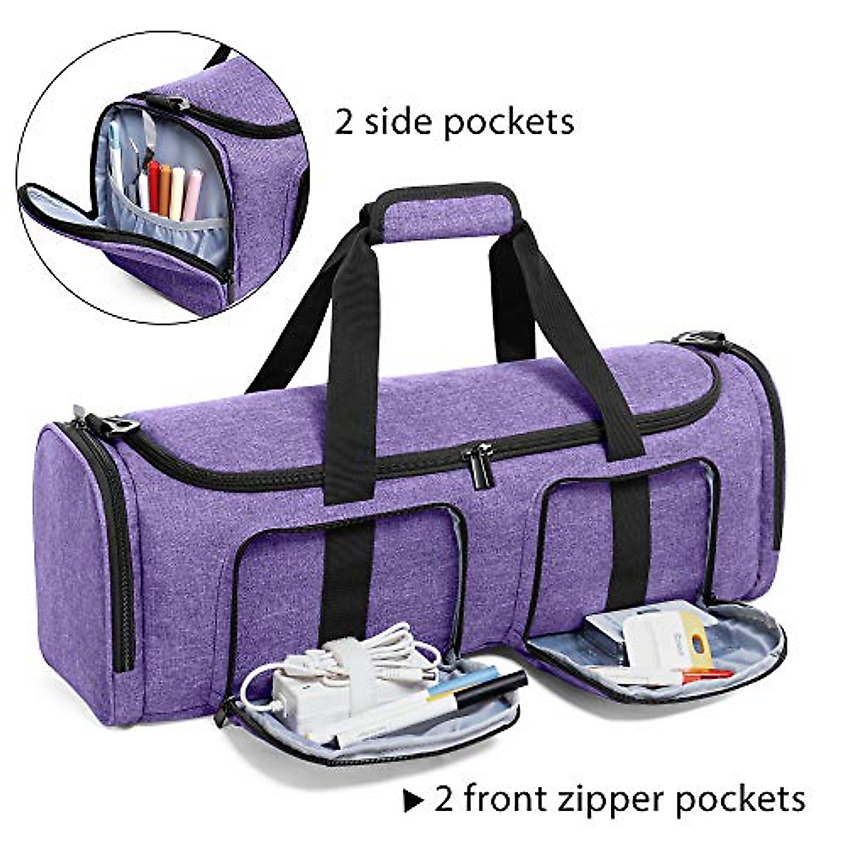 LUXJA Bag Compatible with Cricut Explore Air (Air2) and Maker, Carrying Case Compatible with Cricut Die-Cut Machine and Accessories (Bag Only), Purple