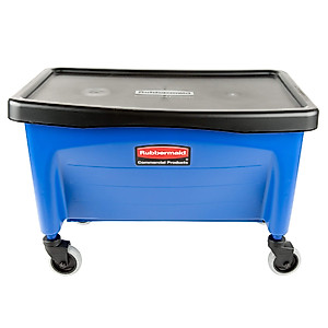 Rubbermaid Commercial Products Finish Mop Bucket with Wringer, 28-Quart, Blue, Compatible with Rubbermaid Microfiber Flat Mops up to 18-inches