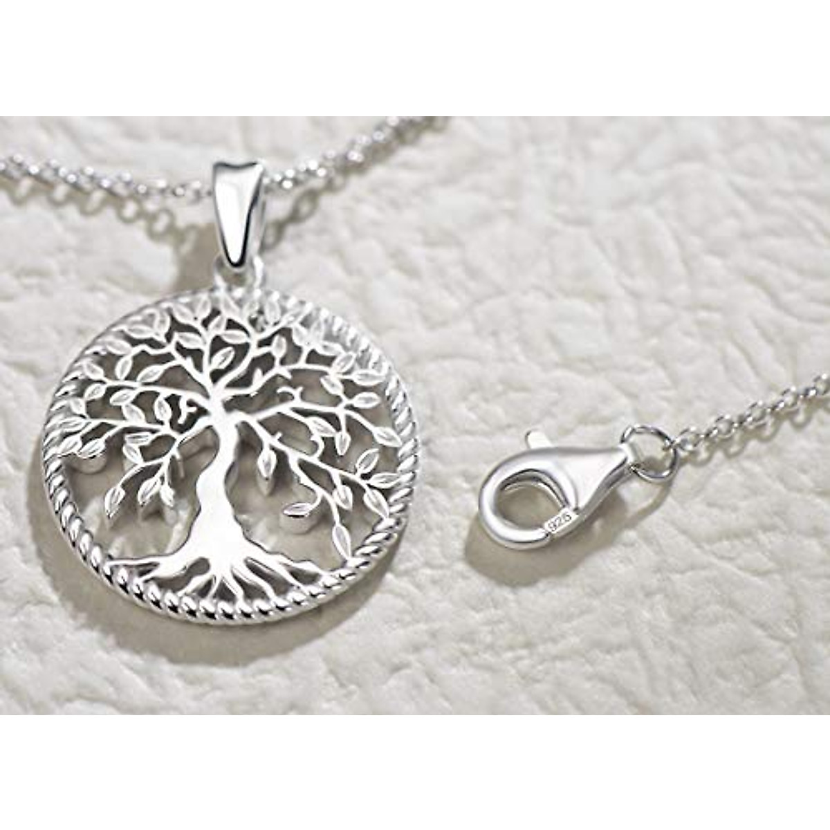 AGVANA 925 Sterling Silver Tree of Life Pendant Necklace for Women Delicate Jewelry Family Tree Necklace Anniversary Birthday Gifts for Women Wife Mom Grandma with Velvet Bag