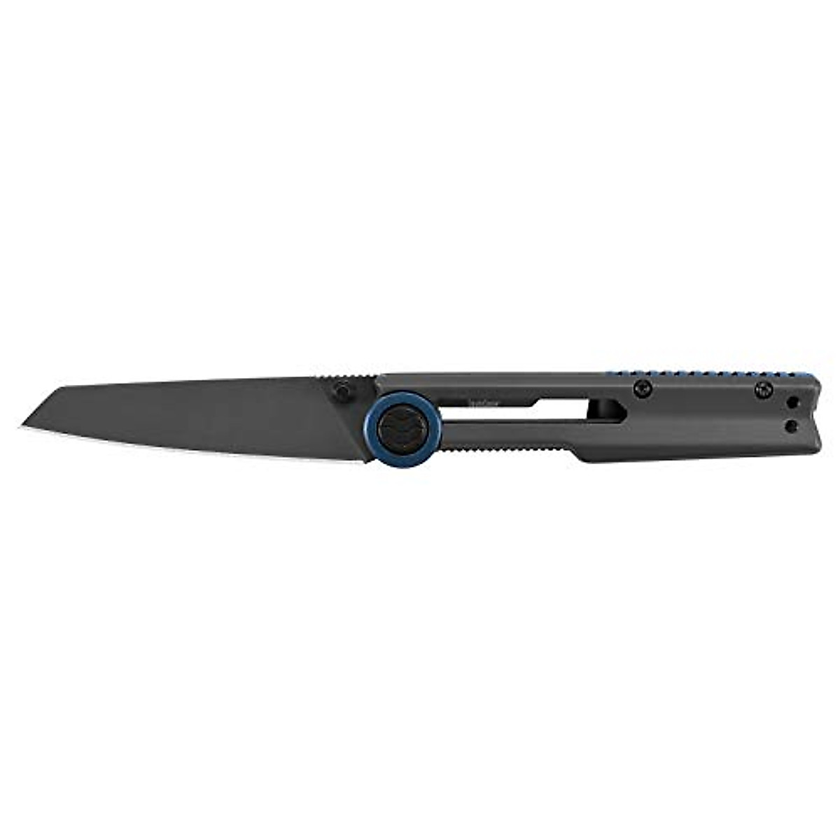 Kershaw Decibel Pocketknife; 3 Inch 8Cr13MoV Stainless Steel Blade, Titanium Carbo-Nitride Coated Blade and Handle, Manual Opening, Reversible Pocketclip, Thumb Stud, Frame Lock (2045), Black, Normal