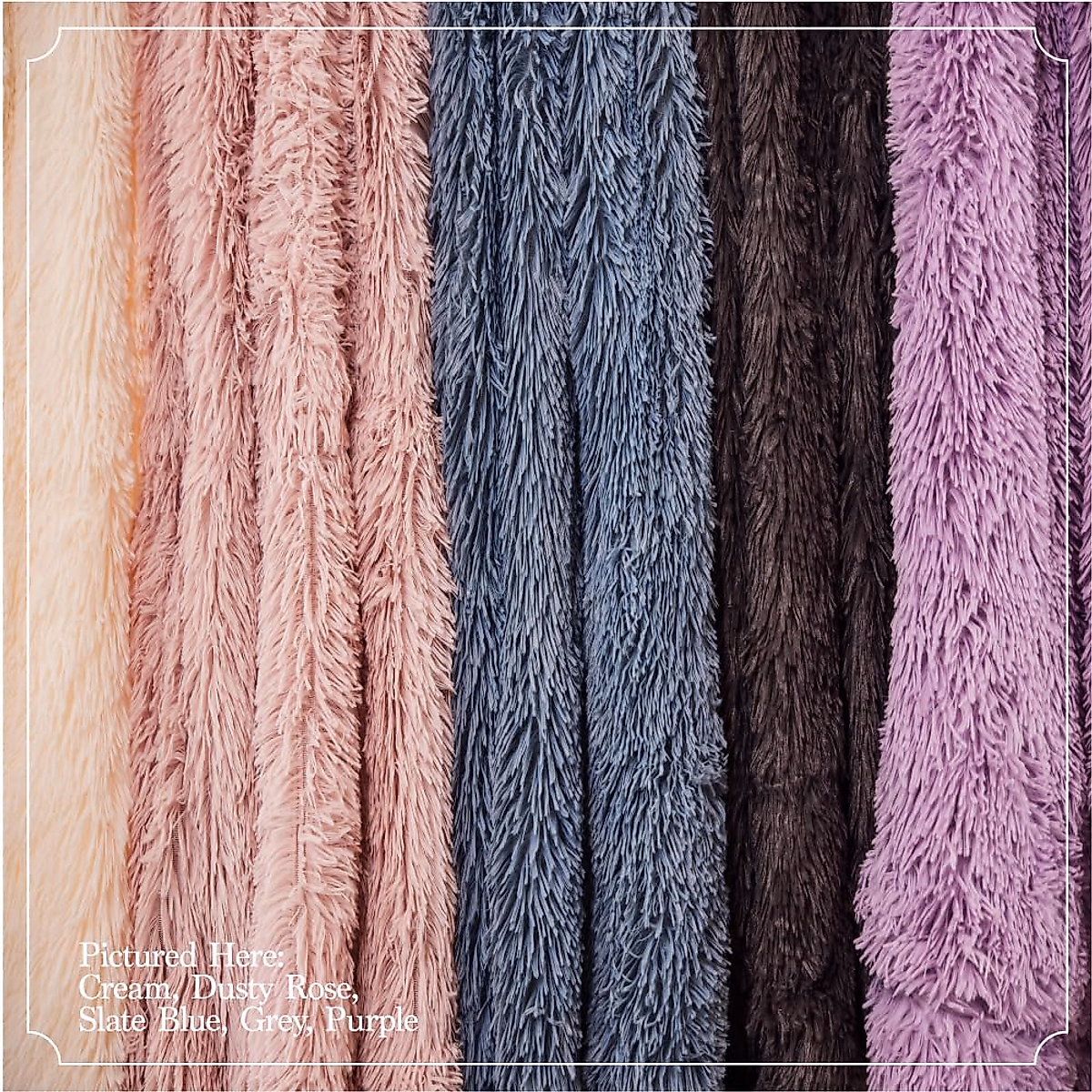 The Connecticut Home Co Bedding Blanket, Queen 90x90, Soft Plush Shag and Sherpa, Warm Throws for Bed, Gift for Women, Bedroom Luxury Home Decor Accent Blankets for Couch Sofa Chair, Dusty Rose