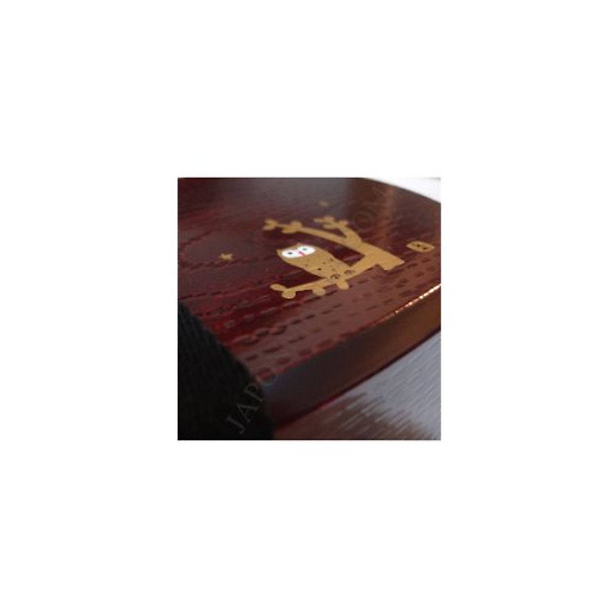 たつみや HAKOYA Range Club 51120 Men's Oval Wood Grain Bento Box, Tochi-Wood Owl