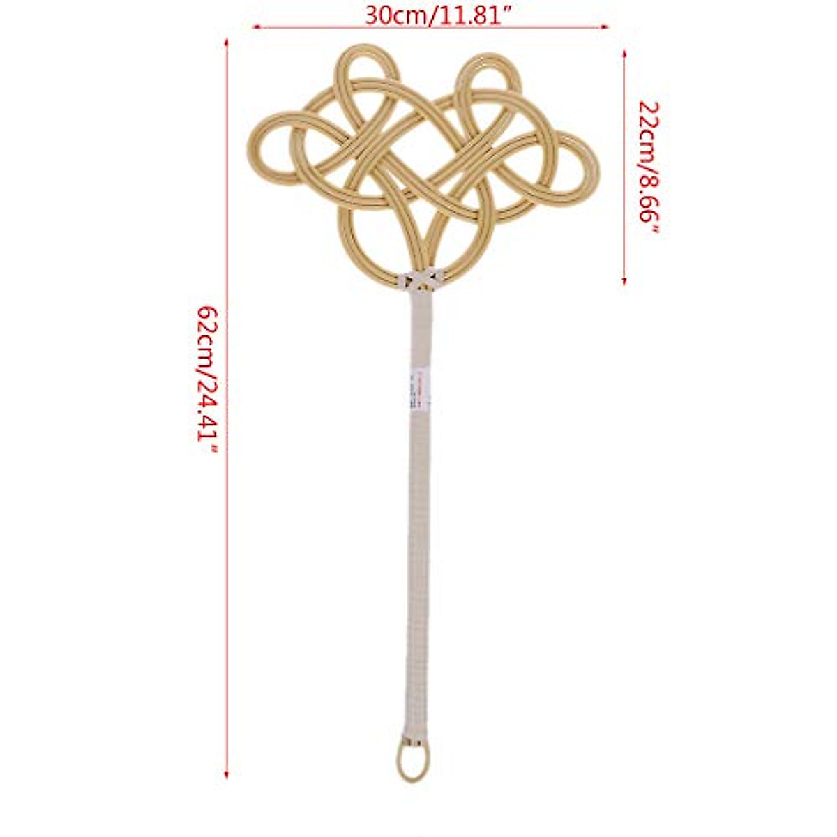 LEJIA Traditional Racket Woven Imitation Rattan Clean Duster Carpet Rug Beater Durable Hand Made for Pet Owner, 62cm/24.41in