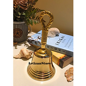 Nautical Brass Bell Handle 3.5 "-Nautical Brass Bells, 3" Nautical Bell Decoration Alarm, Ringing, Bell
