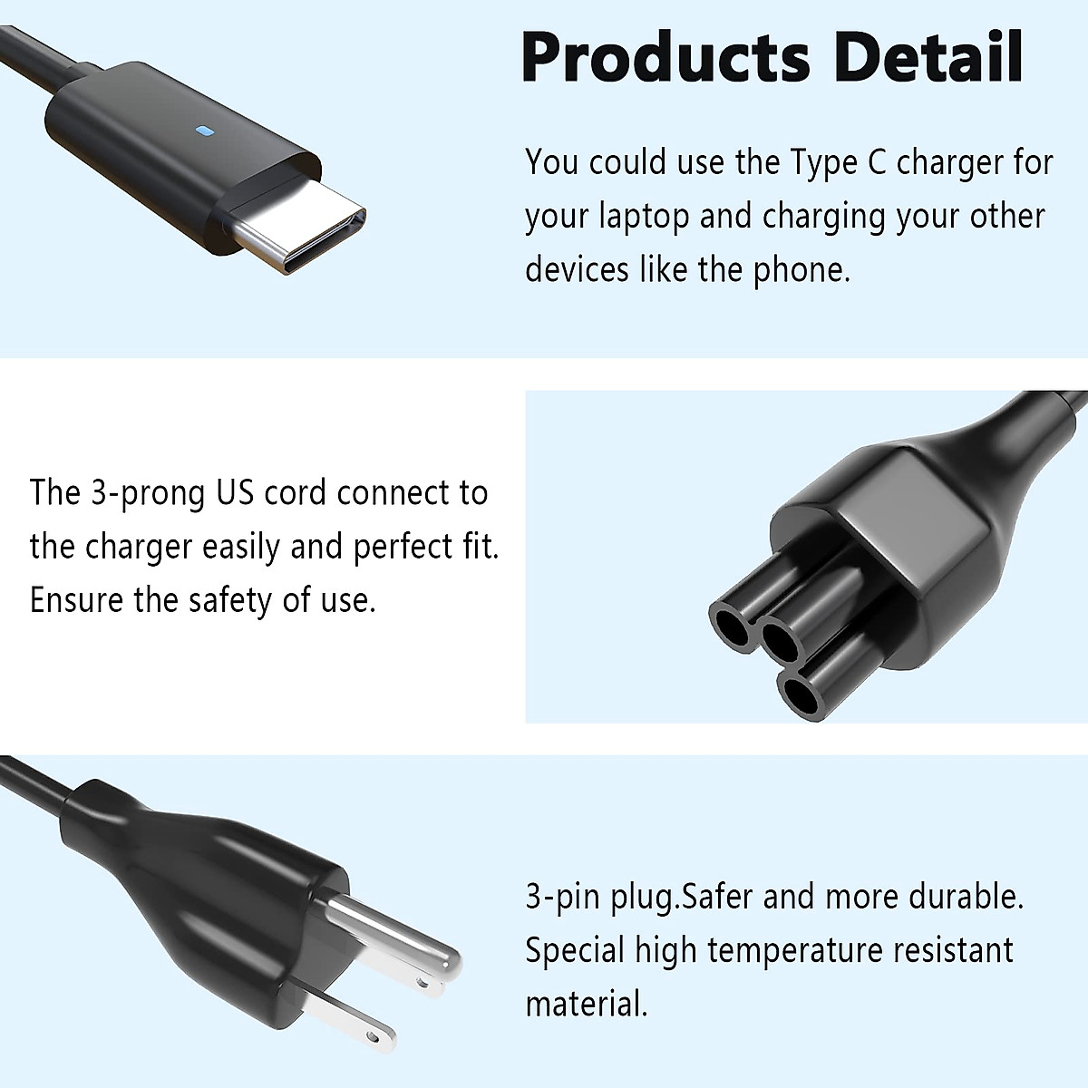 65W USB C Laptop Charger for Dell Inspiron 14 16 2-in-1 7620 7420 7425 7415 7430 7640 7440 Business/Student Laptop Dell Inspiron 14 15 16 5425 5420 5510 5625 5620 5630 Type C AC Power Adapter