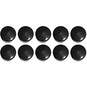 Made in USA Prescott Plastics 1/2" (12.7 mm) Round Vinyl End Cap, Black Rubber Cover for Metal Tubing, Fences, Glide Protection for Chairs and Furniture (10 Pack)