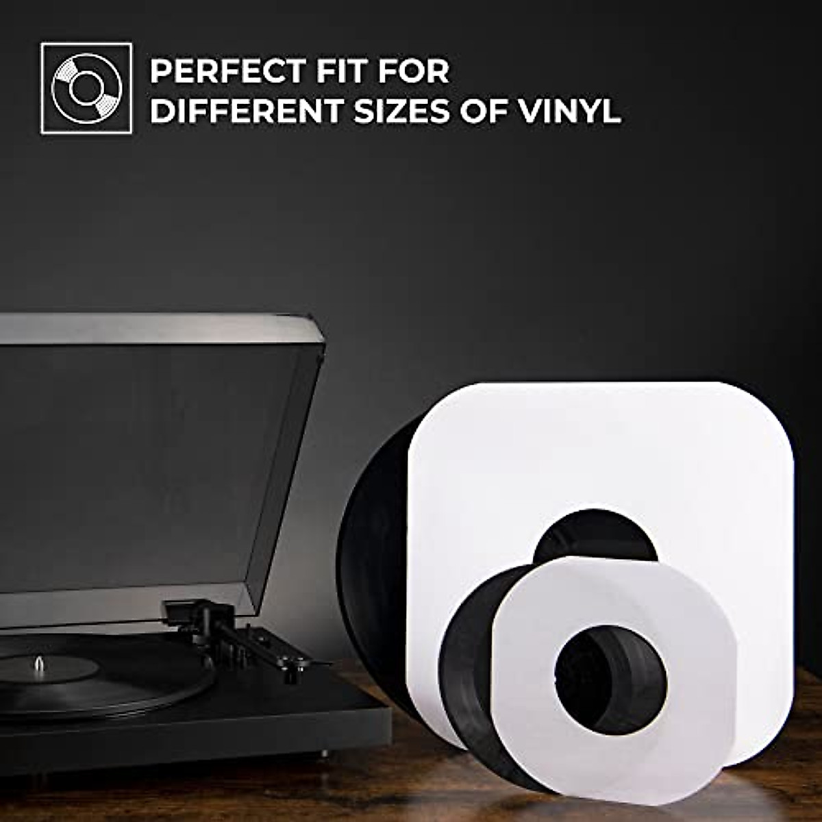 BIG FUDGE Vinyl Record Inner Sleeves 100x | Made from Heavyweight & Acid Free Paper | Album Covers with Round Corners for Easy Insert | Slim Record Jackets to Protect Your LPs & Singles | 12"