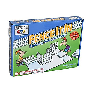Learning Advantage 4612 Fence It in: Exploring Area and Perimeter Game, Grade: 2, 20.3" Height, 8.85" Width, 13.3" Length