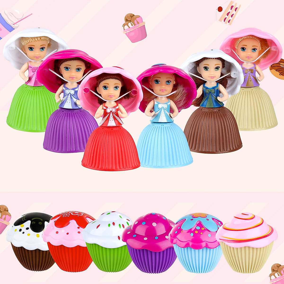 Christoy Beautiful Cake Doll Toy Surprise Cupcake Princess Doll Toys for Children Kid Transformed Scented Girls Funny Game Gift (6PCS)…