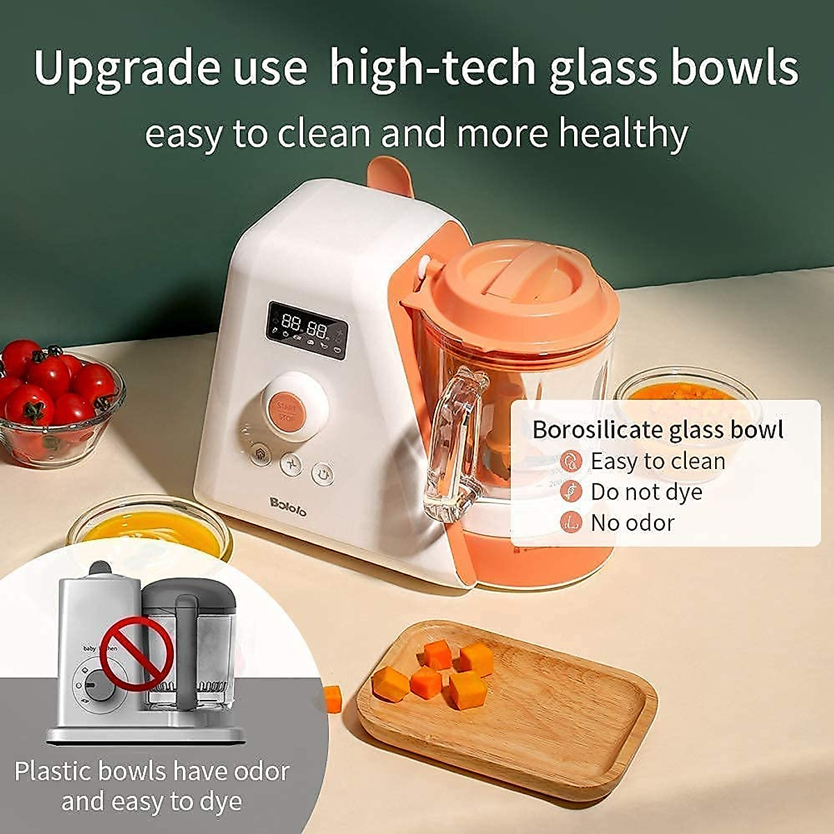 Baby Food Maker |6 in 1 Baby Food Processor nutribullet baby food mill bullet|Blender Grinder Steamer Warmer|Glass Bowl Auto Cleaning |Organic Healthy Multifunctional Machine for Infants Purees