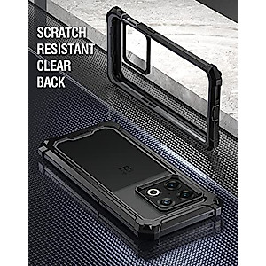 Poetic Guardian Case Designed for OnePlus 10 Pro 5G, Built-in Screen Protector Work with Fingerprint ID, Full Body Hybrid Shockproof Bumper Cover Case, Black/Clear