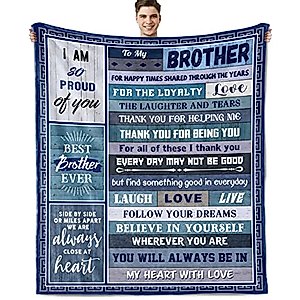 Gifts for Brother, Fathers Day Brother Gift from Sister, Gifts for Brother Adult, Birthday Gifts for Brother, Brother Birthday Gifts from Sister Or Sister, to My Brother Throw Blanket 50x60 Inch