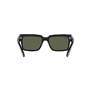 Ray-Ban RB2191 Inverness Rectangular Sunglasses, Black/Green, 54 mm