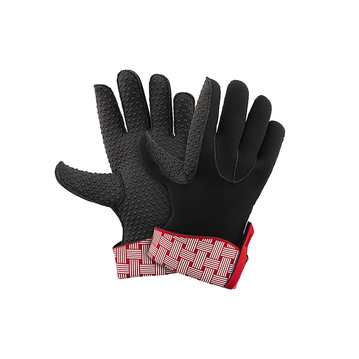 Kitchen Grips 5-Finger Glove Set of 2, 10.25 Inch, Cherry/White Woven (120201-11)