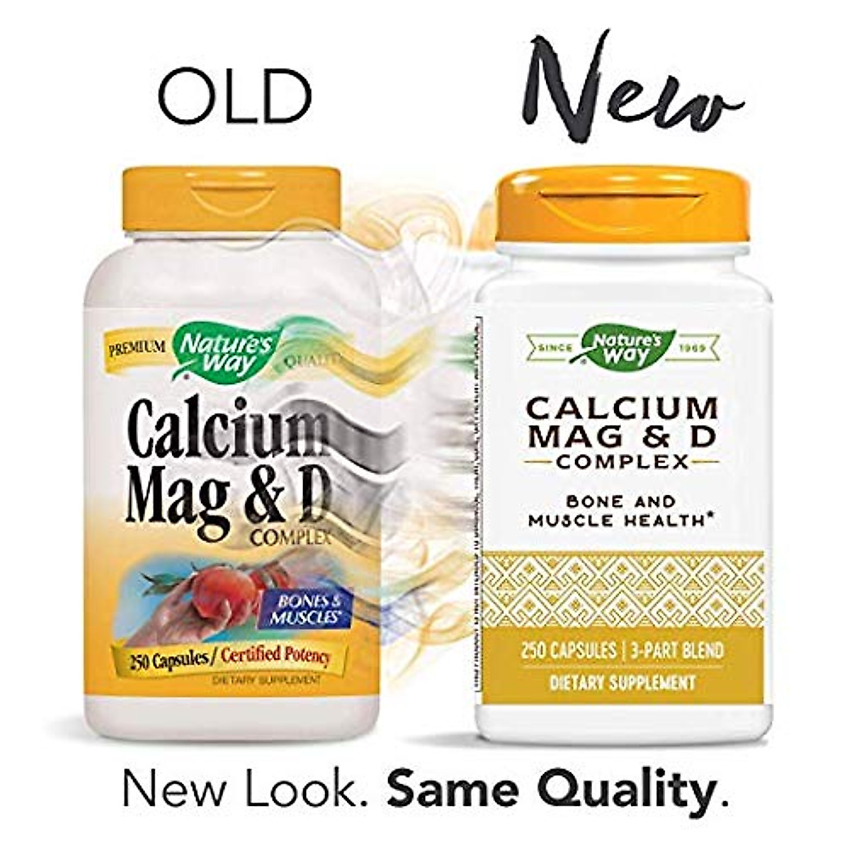 Nature's Way Calcium, Magnesium & Vitamin D, 250 Capsules, Pack of 2