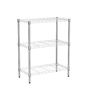 FDW 3 Tier Wire Shelving Units Metal Storage Rack 23L x 13W x 30H Adjustable Pantry Shelves NSF Kitchen Shelf for Kitchen Garage Small Places Commercial,Chrome