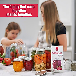 48Pcs/24Sets Wide Mouth Canning Lids and Rings – Create Airtight Seals on Mason Jars to Preserve Food for Meal Prep & Emergency Food Storage – 3.4 In. Metal Lids and Bands with Silicone Seals – Canning Supplies by FORJARS